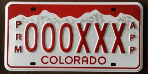 Colorado license plate